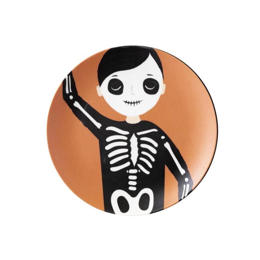 Trick or Treat Reusable Bamboo Plates, Halloween Plates, Melamine ...