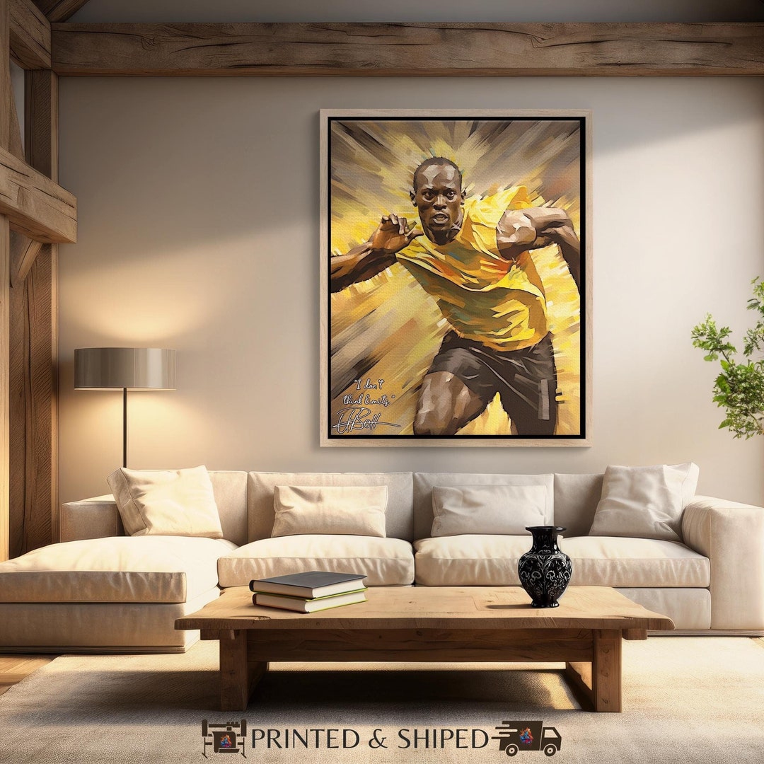 Usain Bolt Famous Quotes, Usain Bolt Signature, Inspirational Wall Art ...