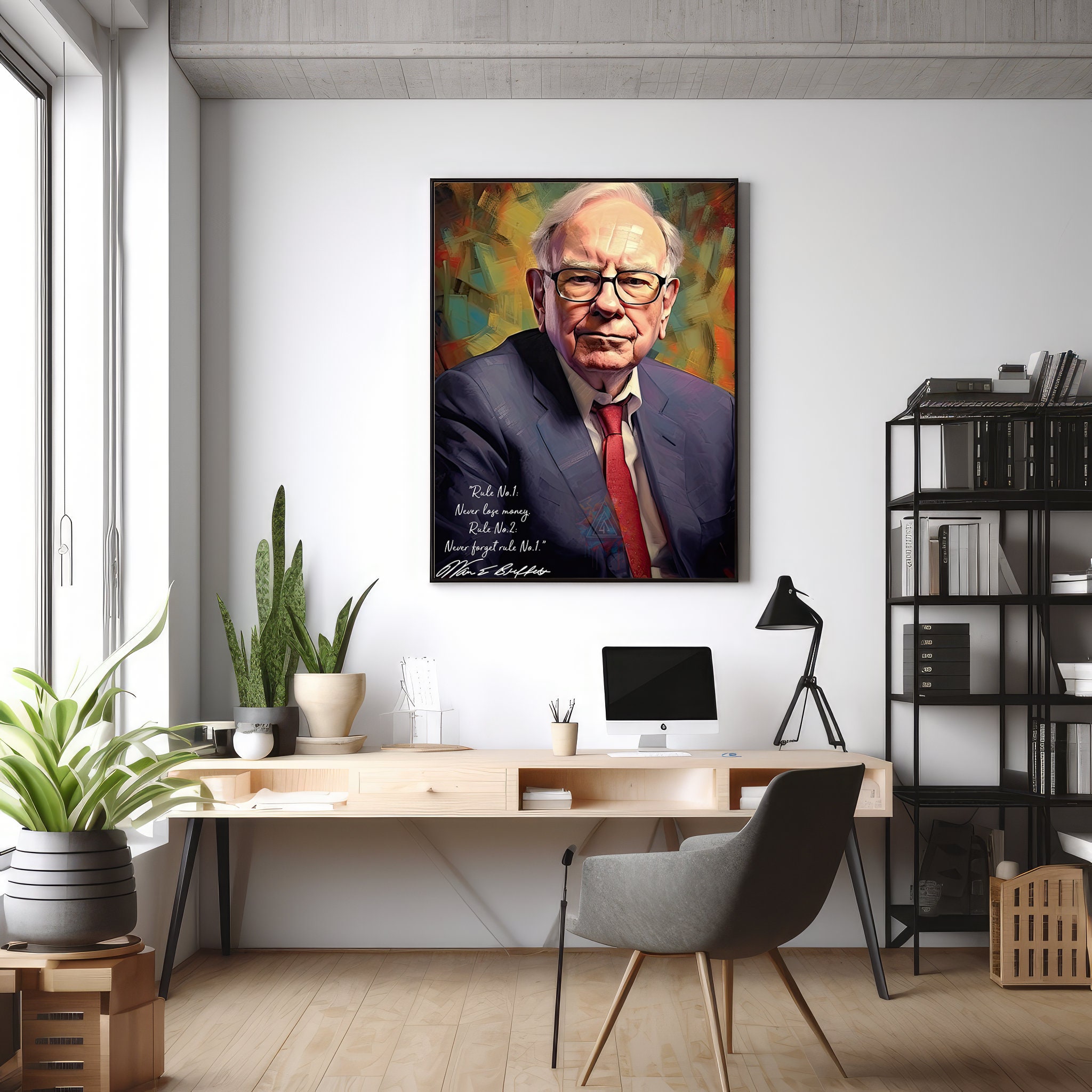 Warren Buffett Famous Quotes Original Signature Inspirational Wall Art ...