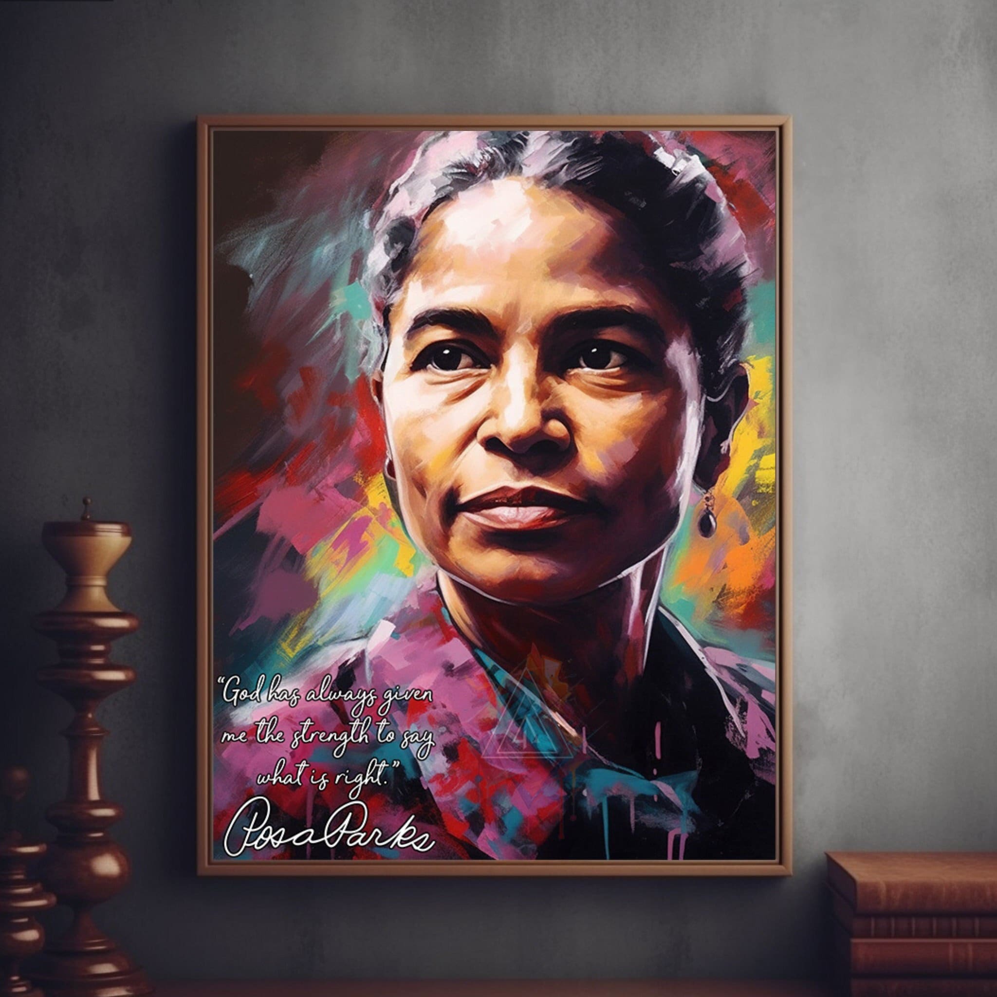 Rosa Parks Art Print: Inspirational Quote, Original Signature (digital ...