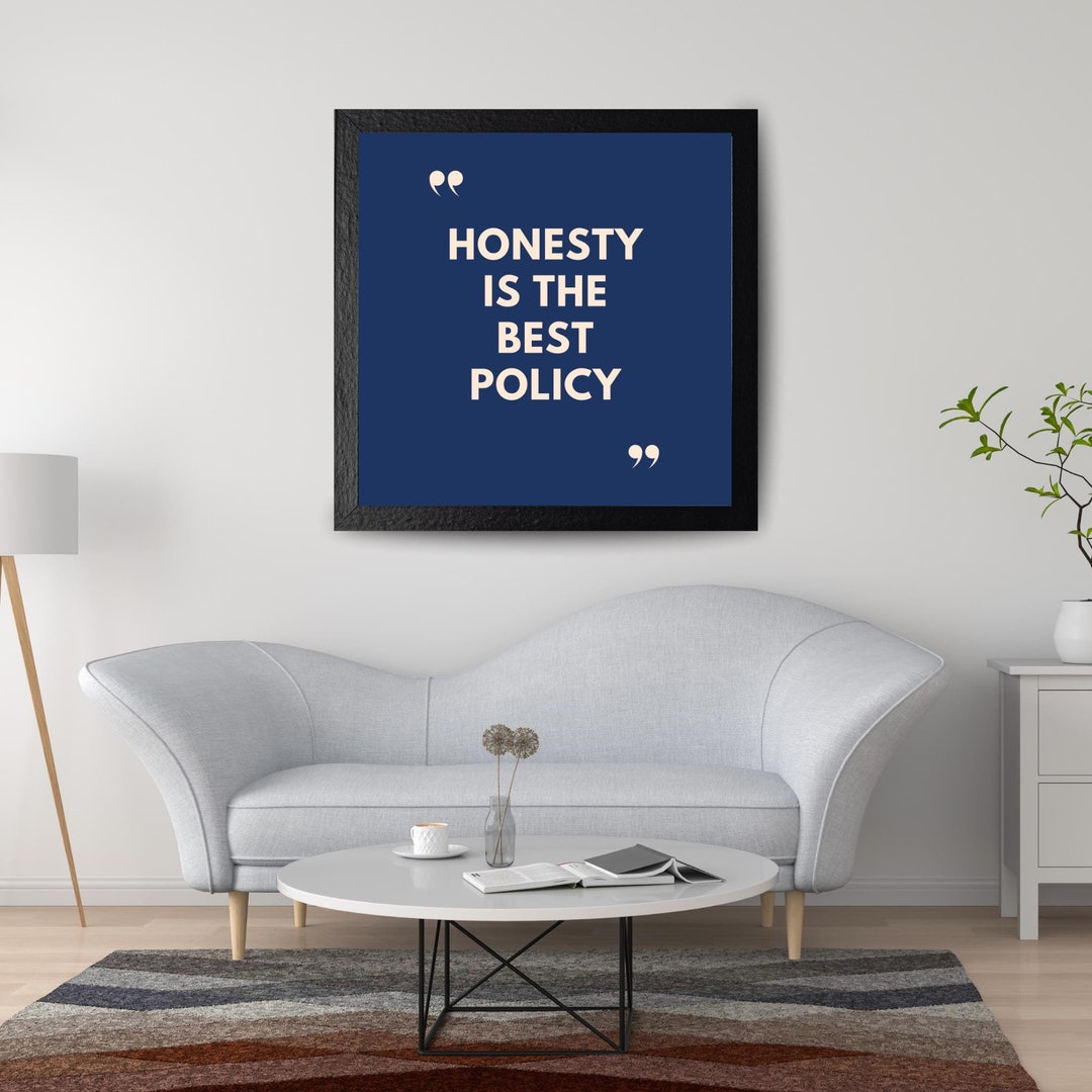 Honesty is the Best Policy Quote, Inspirational Wall Art, Motivational ...