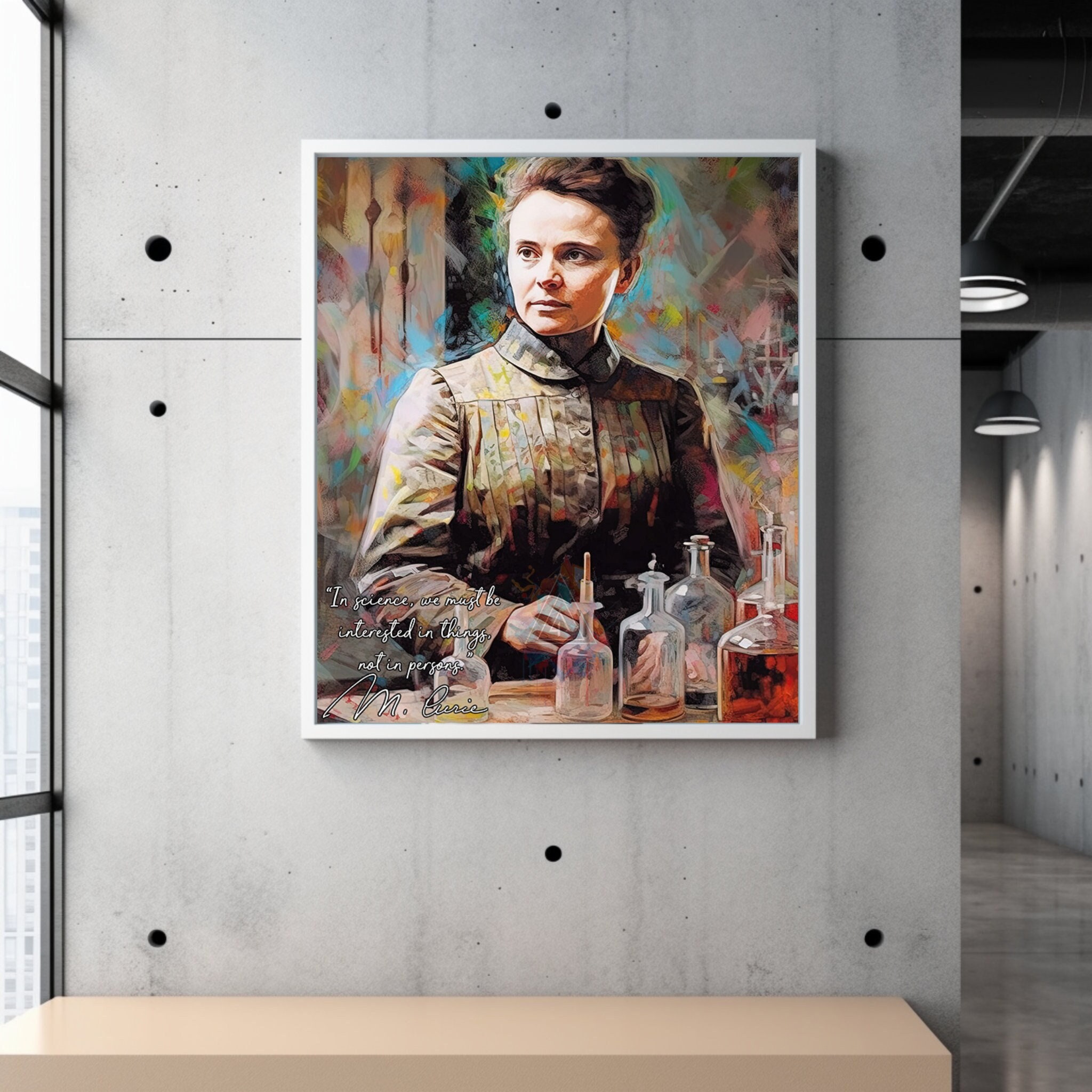 Marie Curie Motivational Quotes Original Signature Inspirational Art ...