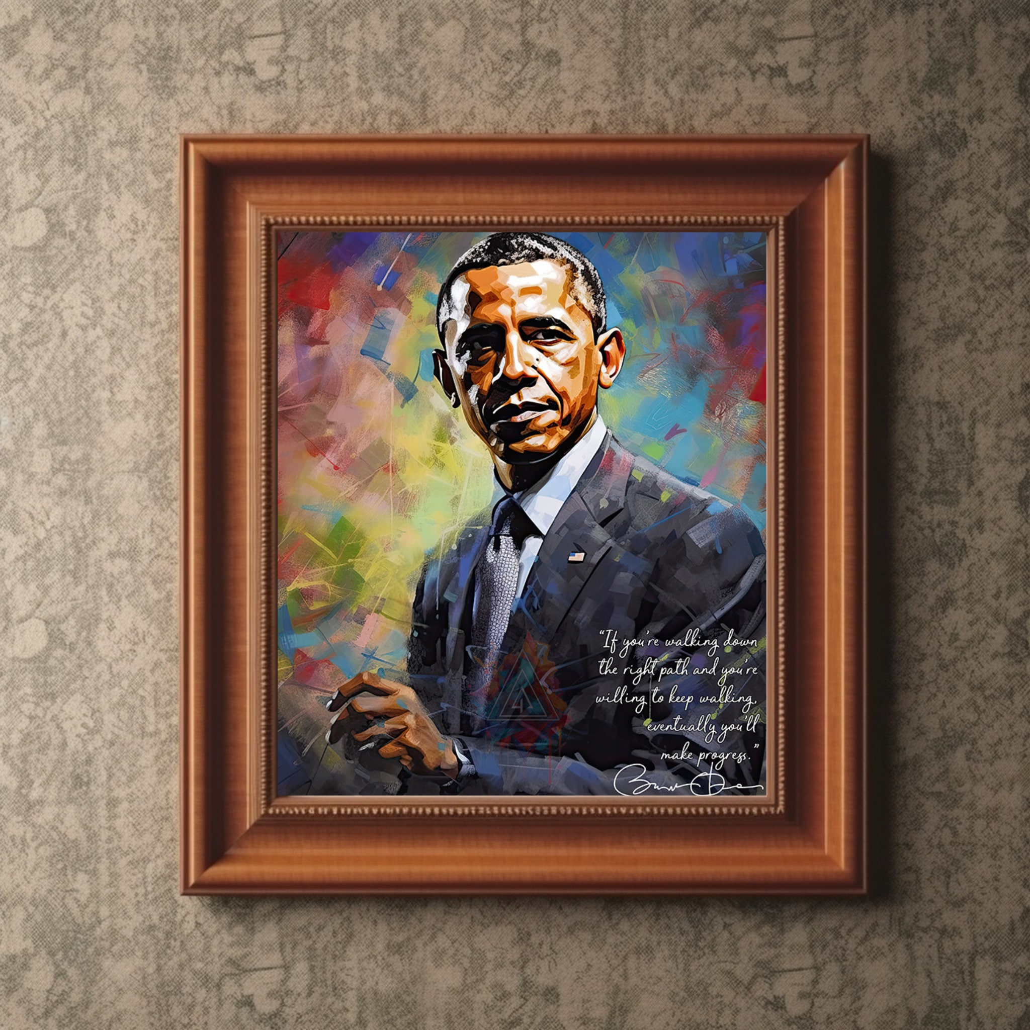 Barack Obama Famous Quotes Original Signature Inspirational Wall Art ...
