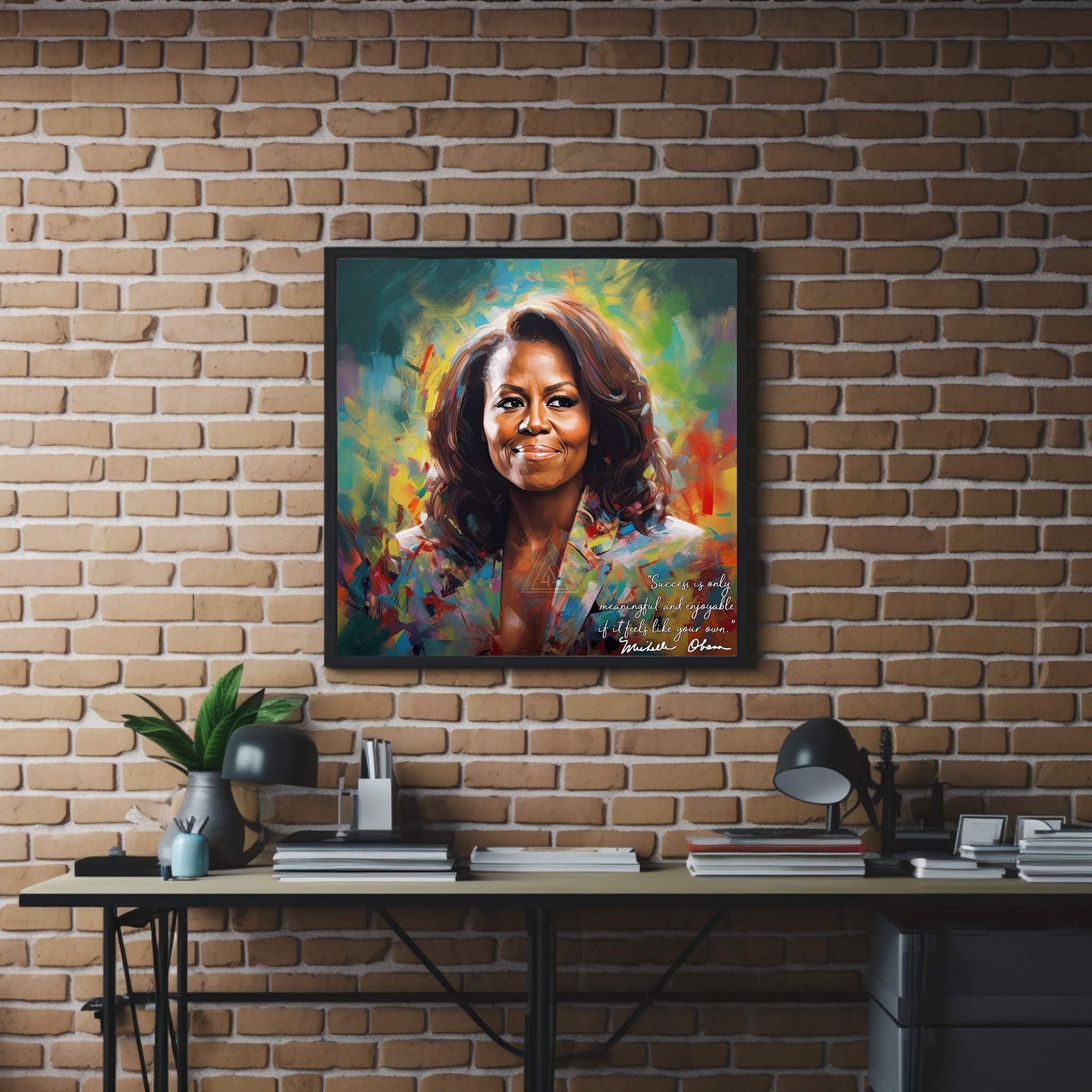 Michelle Obama Art Print: Inspirational Quote, Signature (digital ...