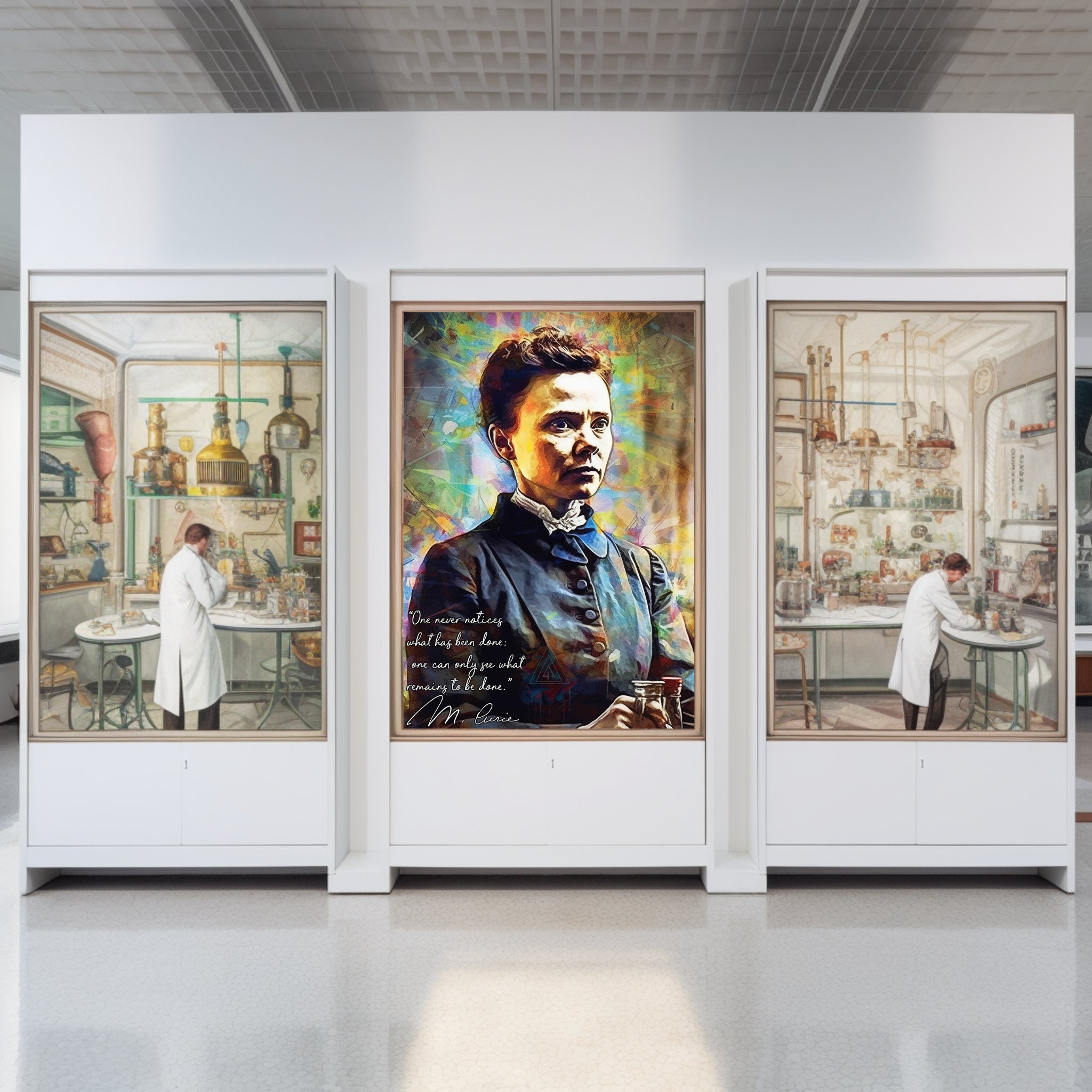 Marie Curie Motivational Quotes Original Signature Inspirational Wall ...