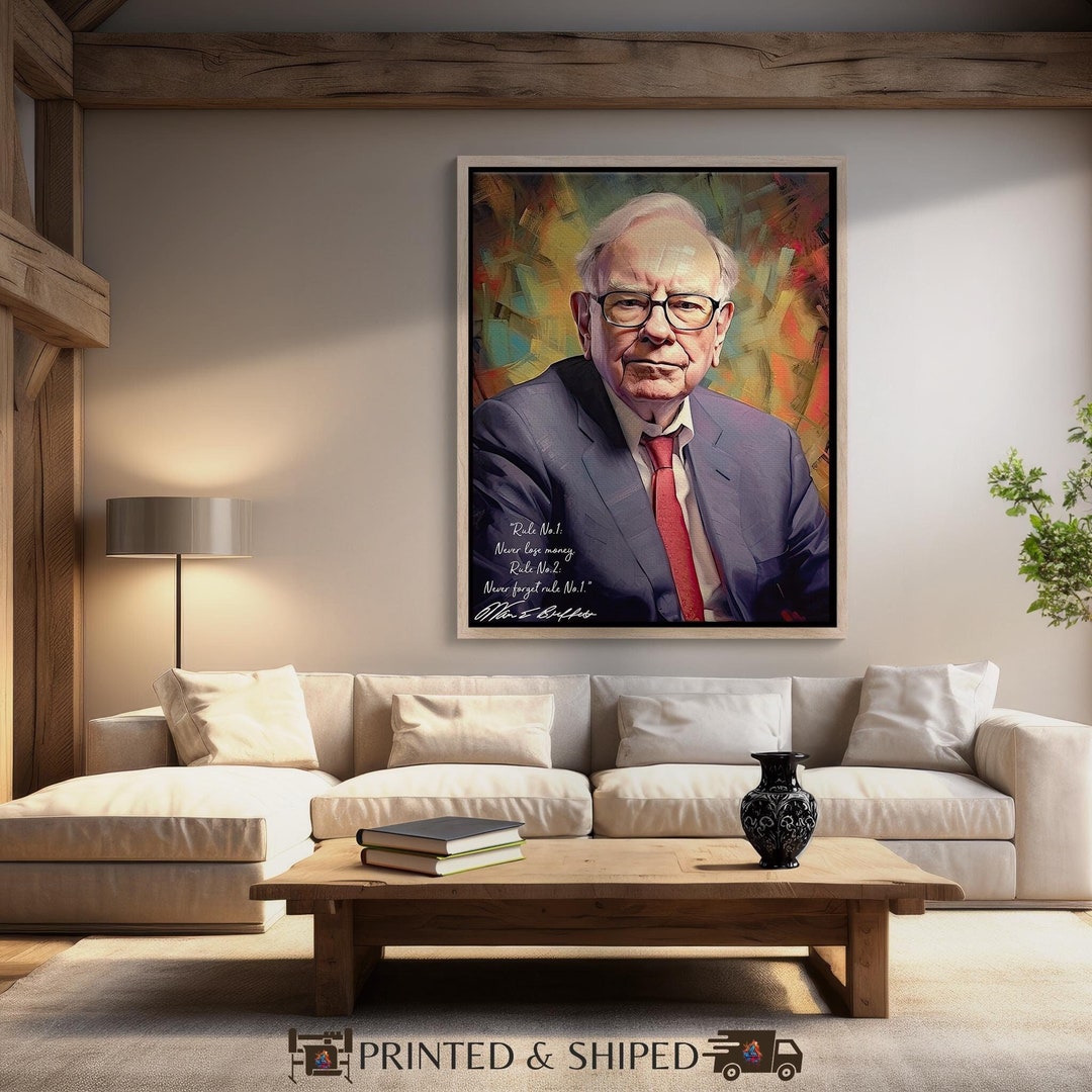 Warren Buffett Art: Inspirational Quotes Canvas Wall Art - Etsy