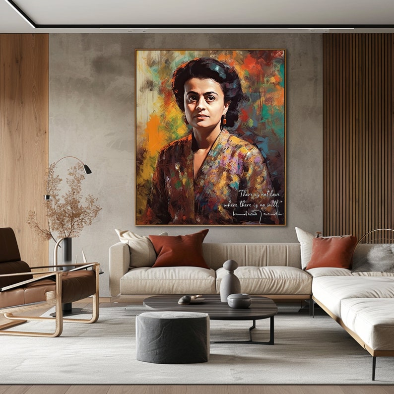 Indira Gandhi Famous Quotes Original Signature Inspirational Wall Art ...