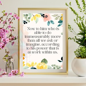 Ephesians 3:20 Bible Verse Wall Art God is Able to Do Exceedingly More ...