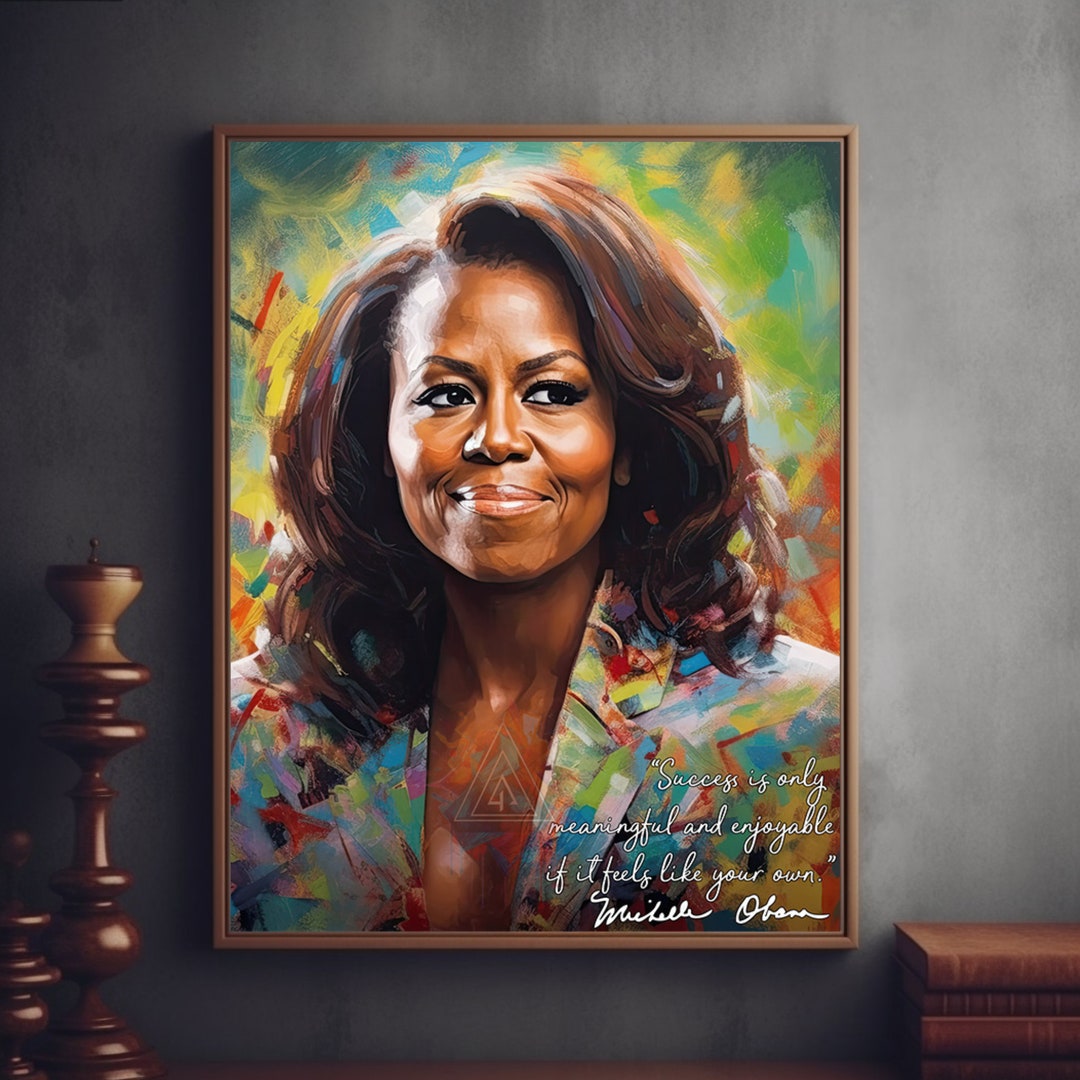 Michelle Obama Art Print: Inspirational Quote, Signature (digital ...
