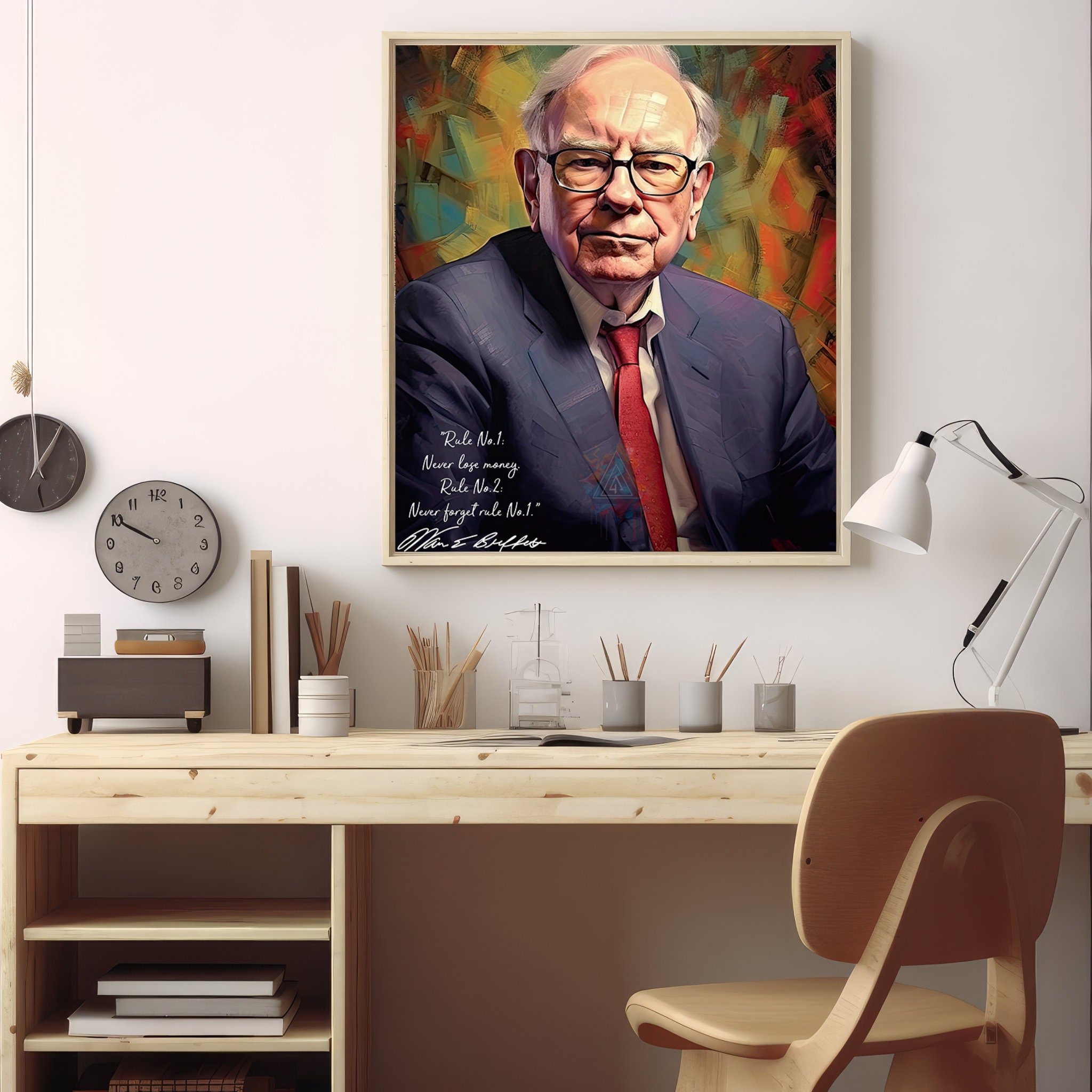 Warren Buffett Famous Quotes Original Signature Inspirational Wall Art ...
