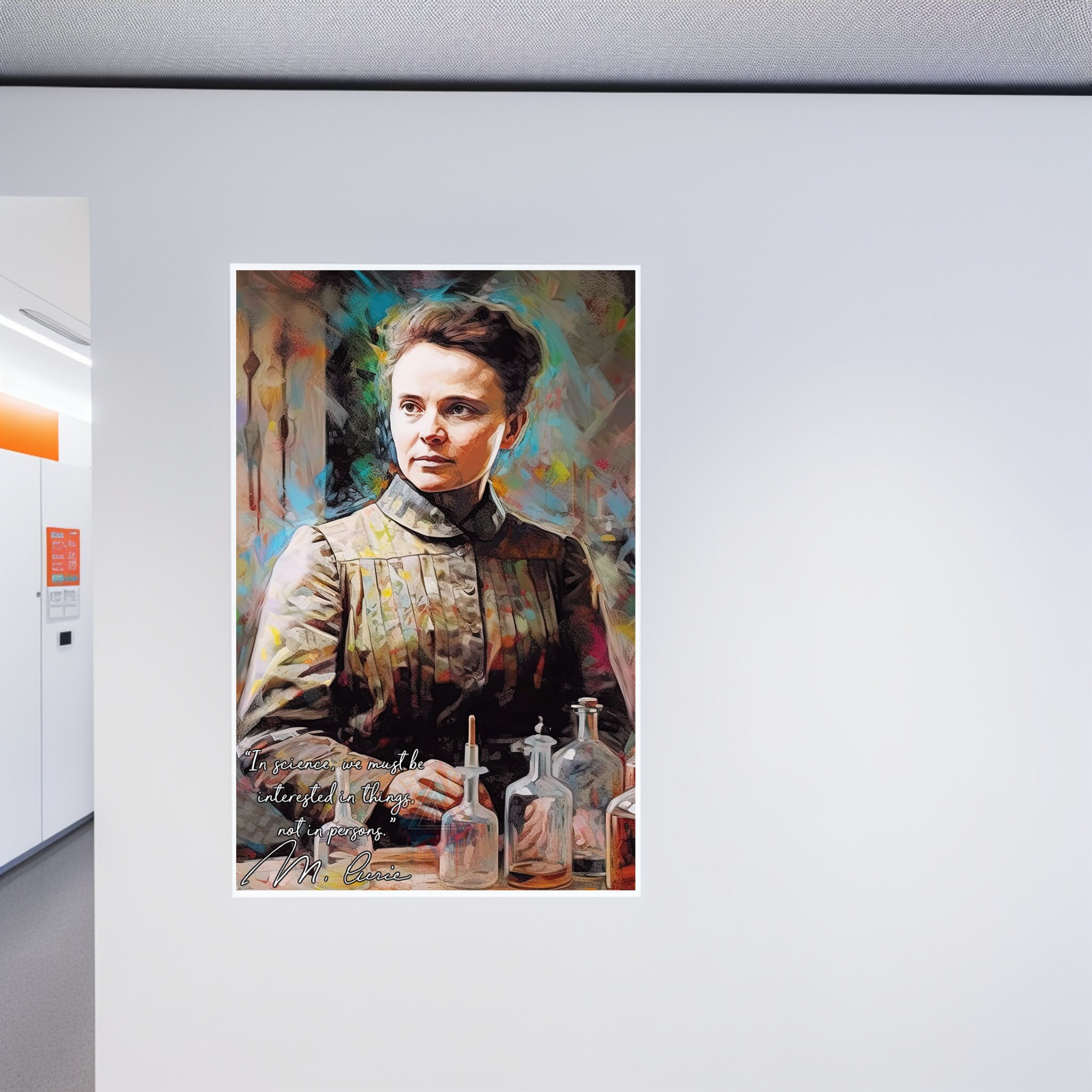 Marie Curie Motivational Quotes Original Signature Inspirational Art ...