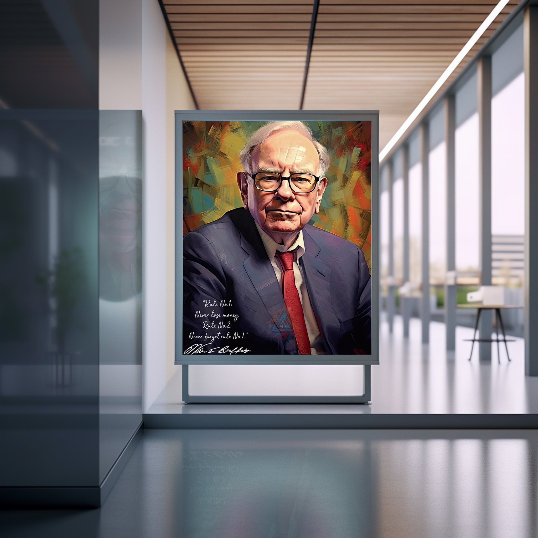 Warren Buffett Famous Quotes Original Signature Inspirational Wall Art ...