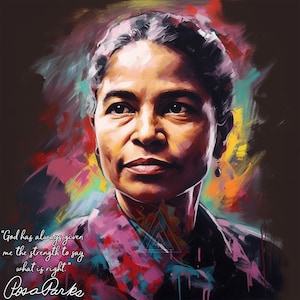 Rosa Parks Art Print: Inspirational Quote, Original Signature (digital ...