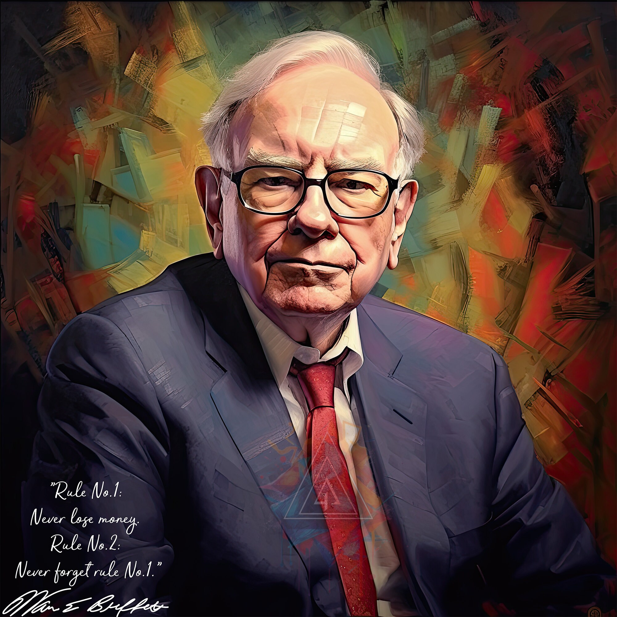 Warren Buffett Famous Quotes Original Signature Inspirational Wall Art ...