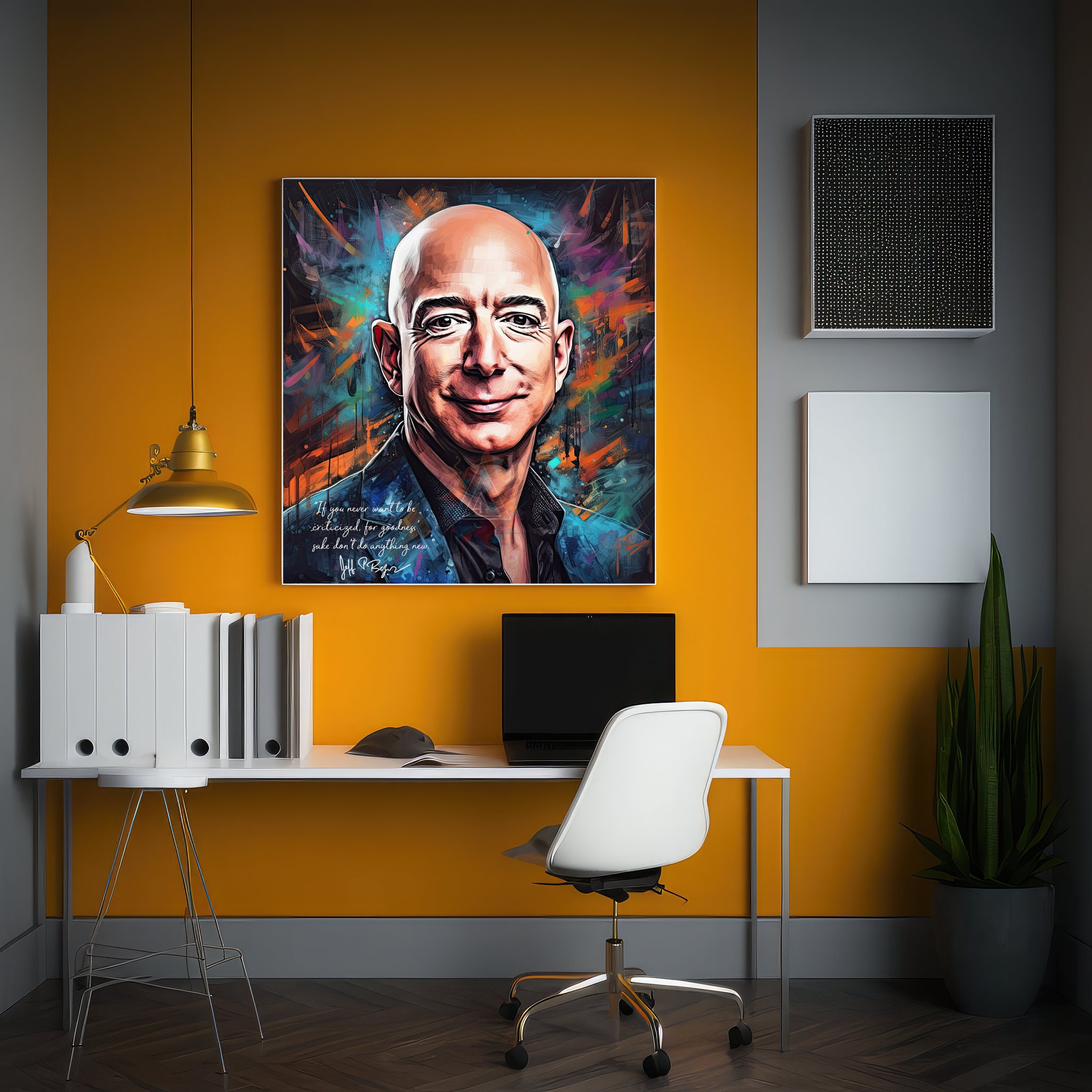 Jeff Bezos Famous Quotes Jeff Bezos Signature Inspirational Wall Art ...