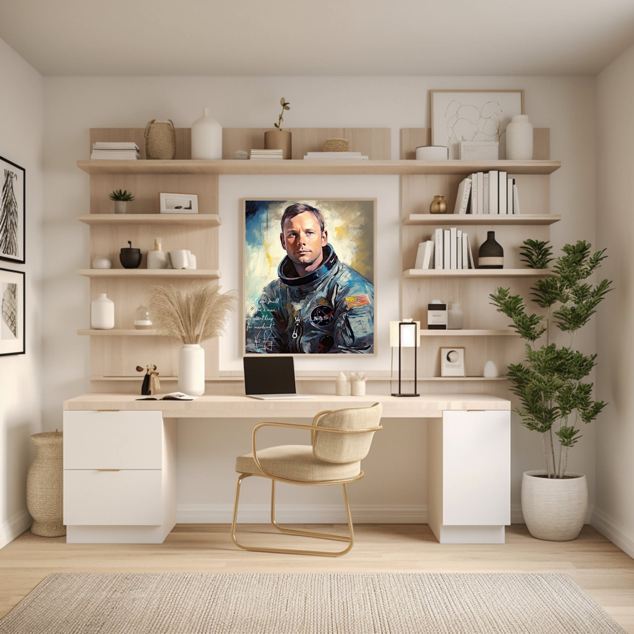 Neil Armstrong Portrait Print: Inspirational Space Art (digital ...