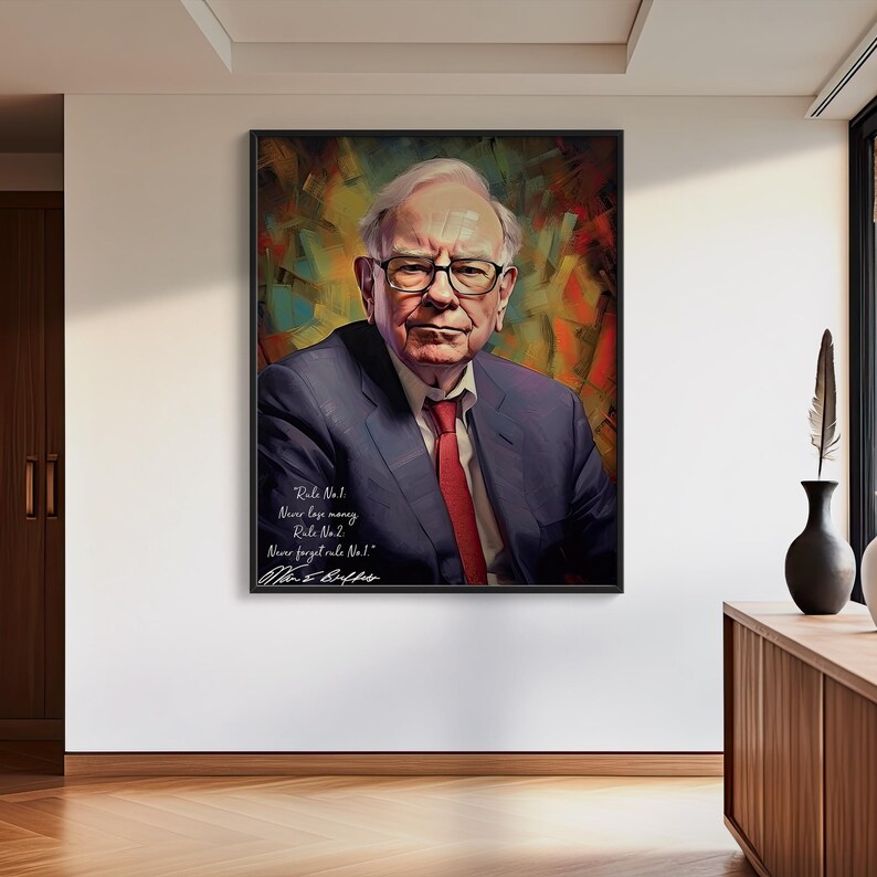 Warren Buffett Art: Inspirational Quotes Canvas Wall Art - Etsy