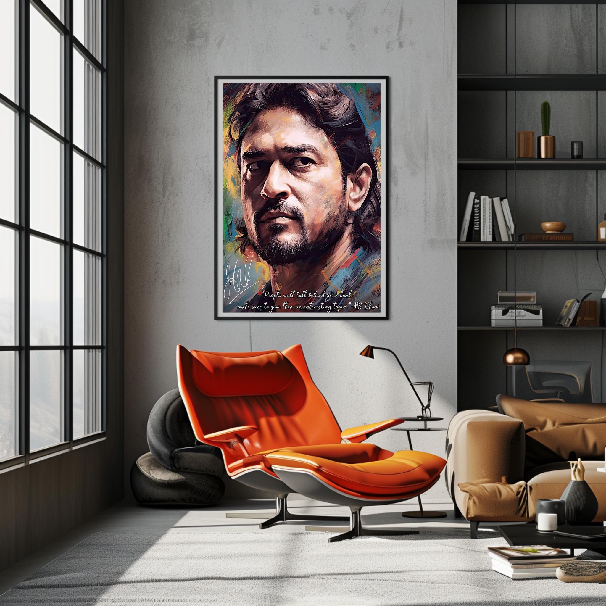 MS Dhoni Signature Art: Cricket Legend Inspirational Quote (digital ...