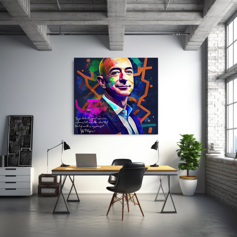 Jeff Bezos Art Print: Inspirational Quote Portrait (digital Download ...