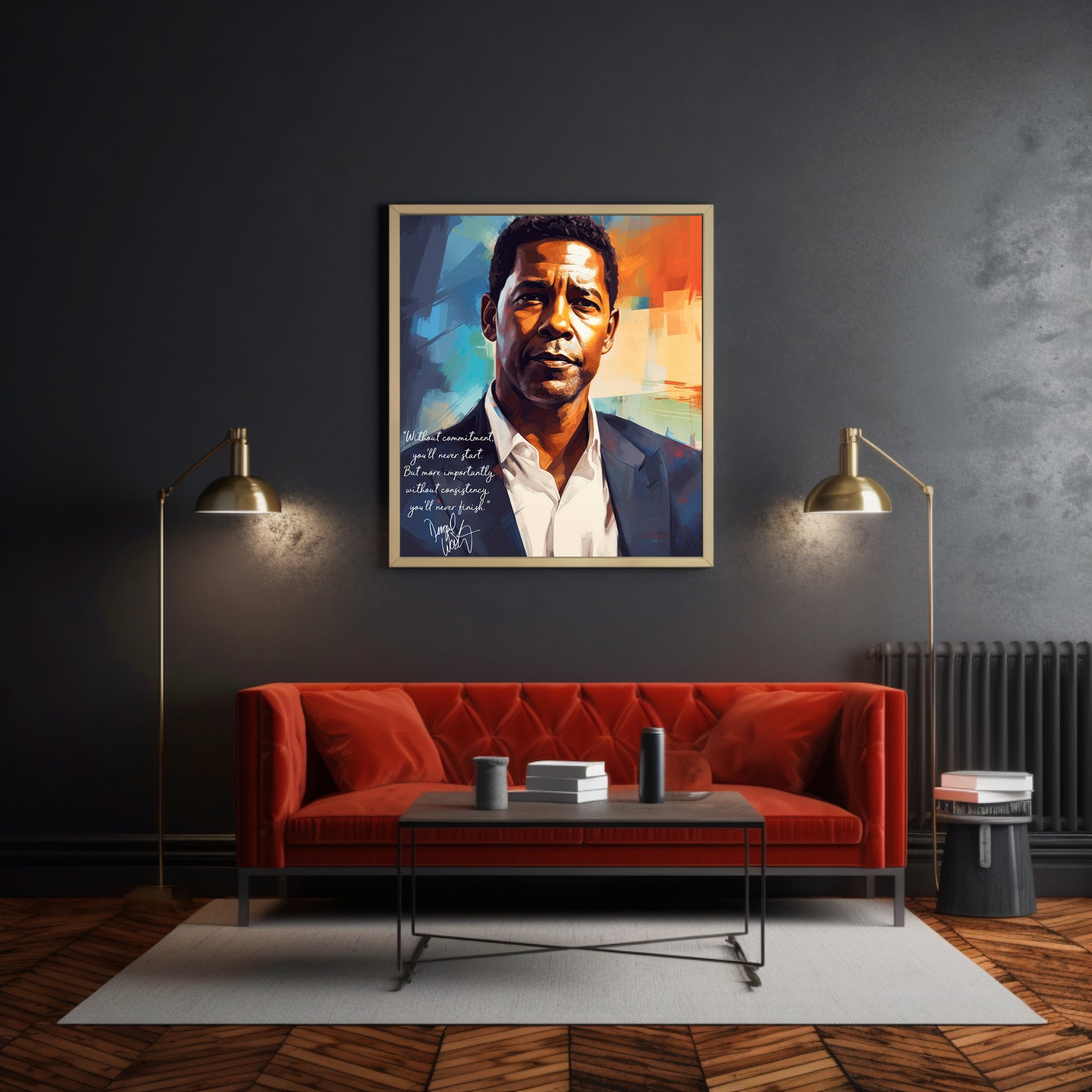 Denzel Washington Art Print: Motivational Quote Portrait (digital ...