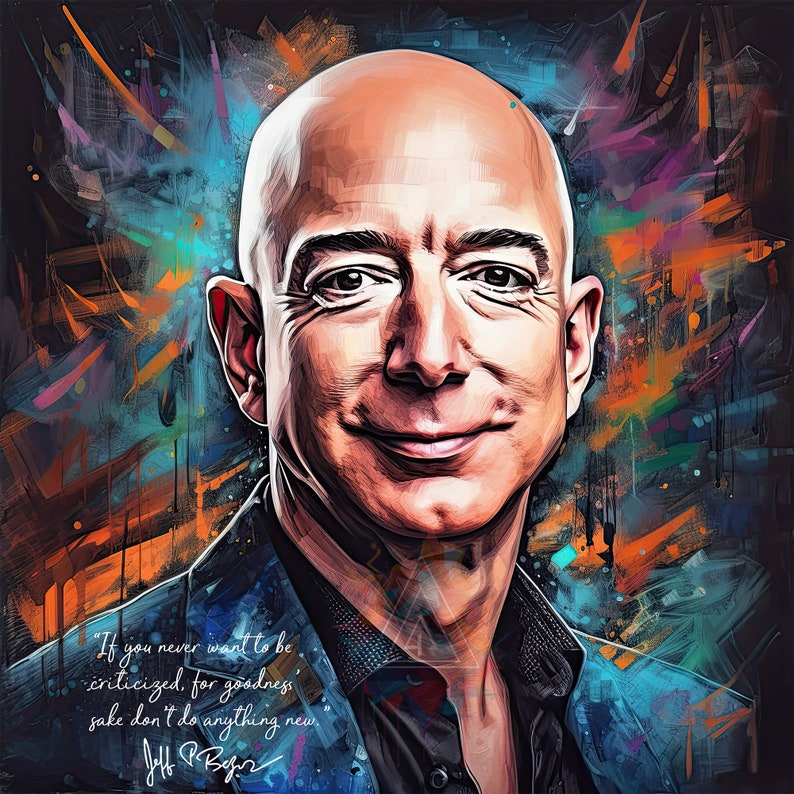 Jeff Bezos Famous Quotes Jeff Bezos Signature Inspirational Wall Art ...