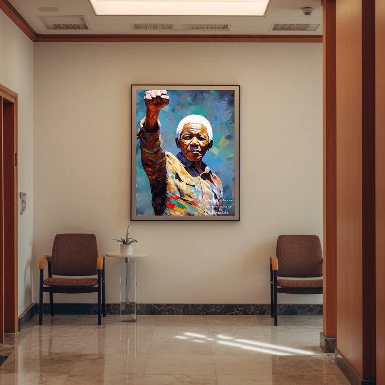 Nelson Mandela Art Print: Inspirational Quote, Signature (digital ...