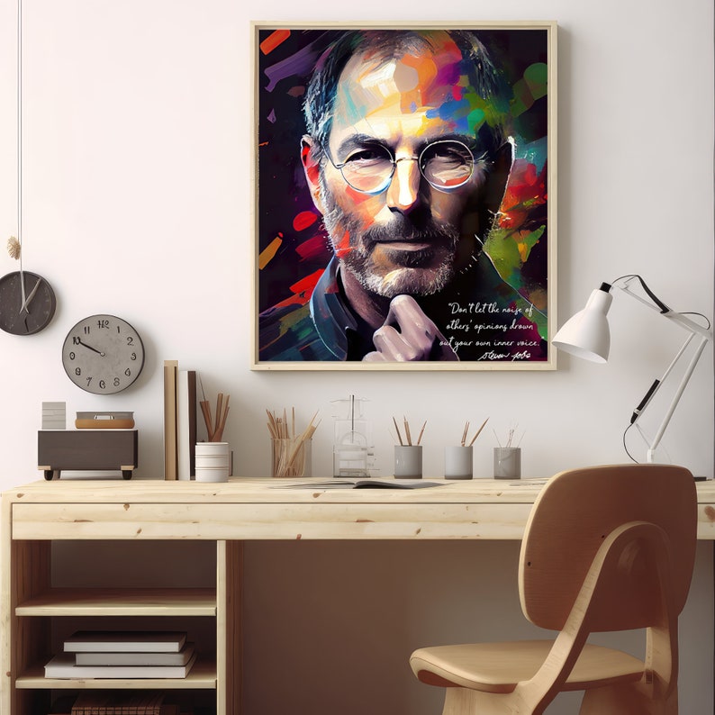 Steve Jobs Portrait Art Print: Inspirational Quote (digital Download ...