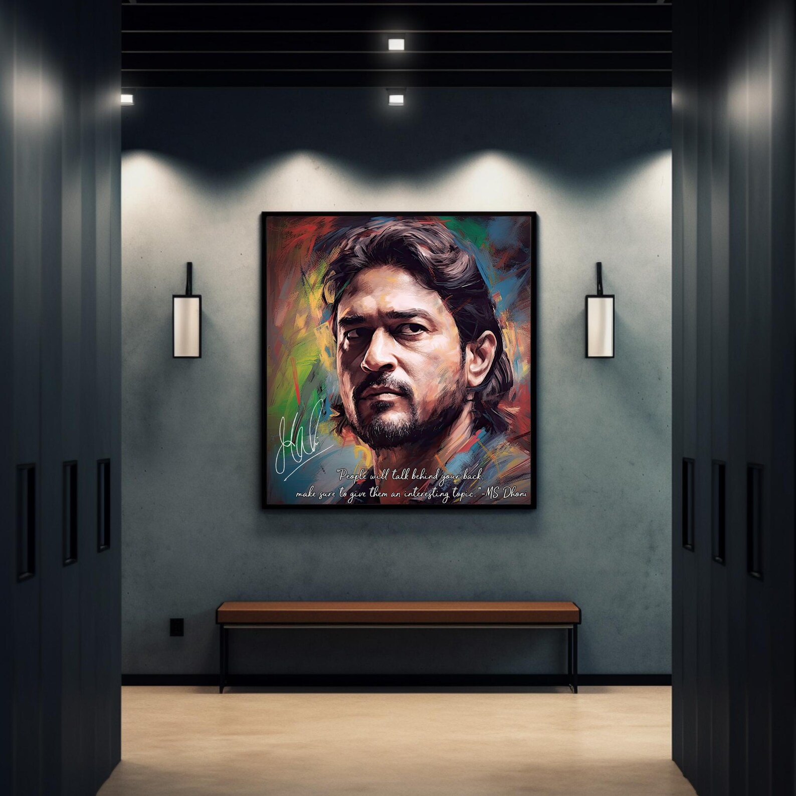 MS Dhoni Signature Art: Cricket Legend Inspirational Quote (digital ...