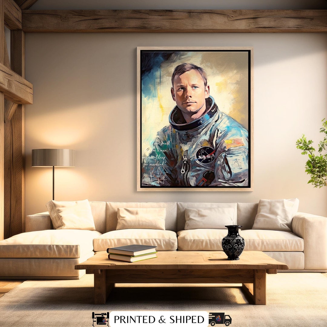 Neil Armstrong Step Quote Print | One Small Step for Man, One Giant ...