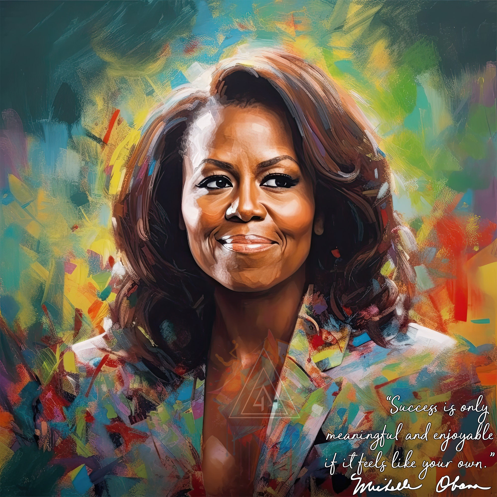 Michelle Obama Art Print: Inspirational Quote, Signature (digital ...
