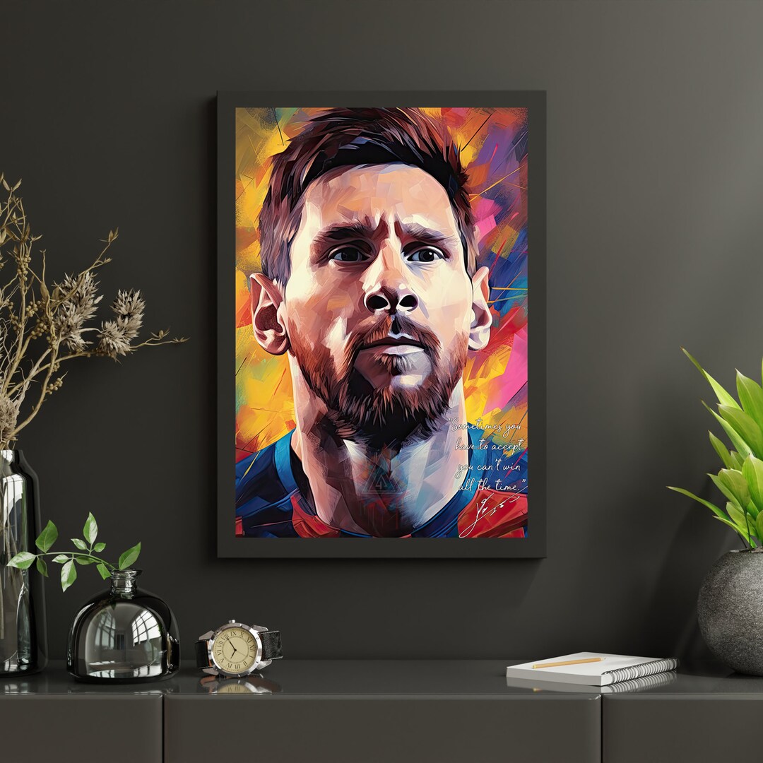 Lionel Messi Art Print: Inspirational Quotes, Soccer Star (digital ...