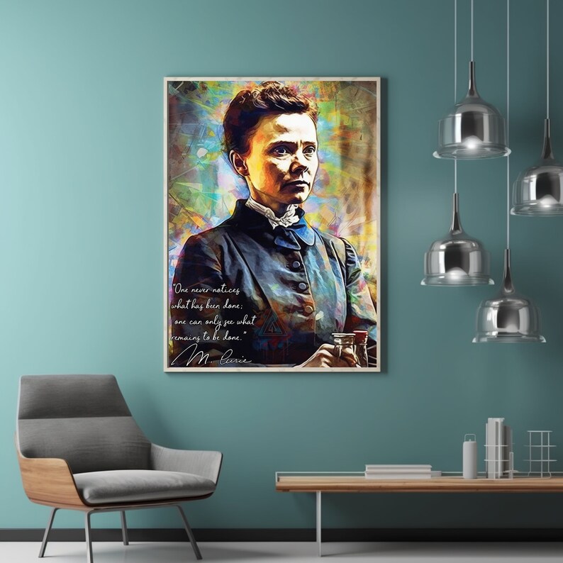 Marie Curie Art Print: Inspirational Famous Quotes (digital Download ...
