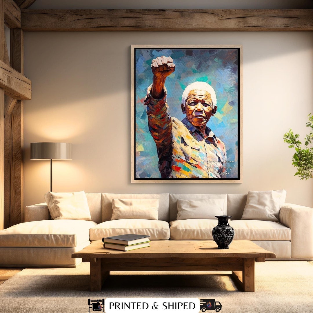 Nelson Mandela Never Give up Quote Print, Original Signature Art ...