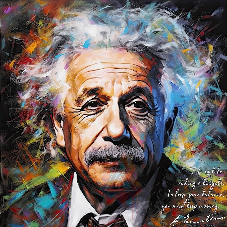 Albert Einstein Famous Quotes Original Signature Inspirational Wall Art ...