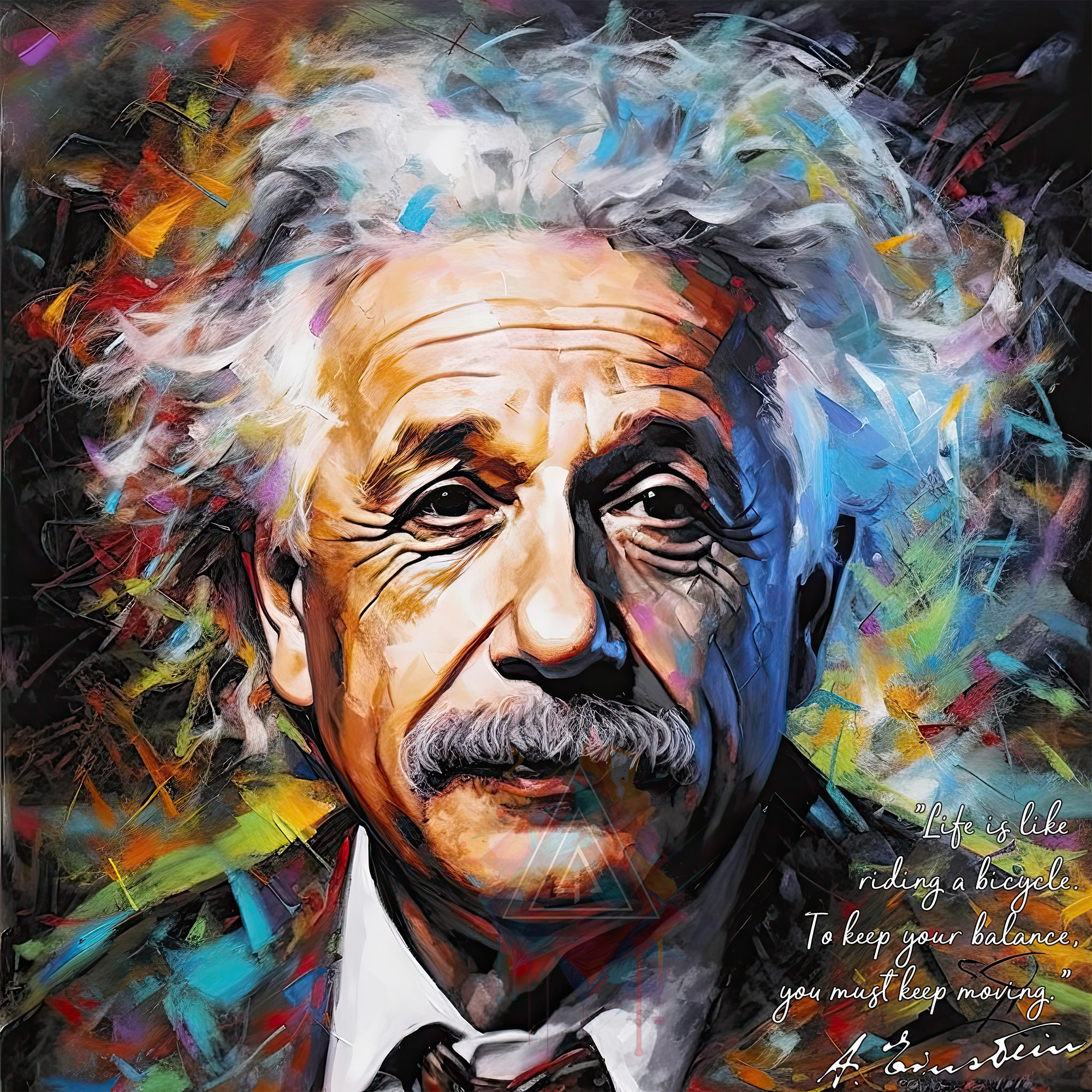 Albert Einstein Famous Quotes Original Signature Inspirational Wall Art ...