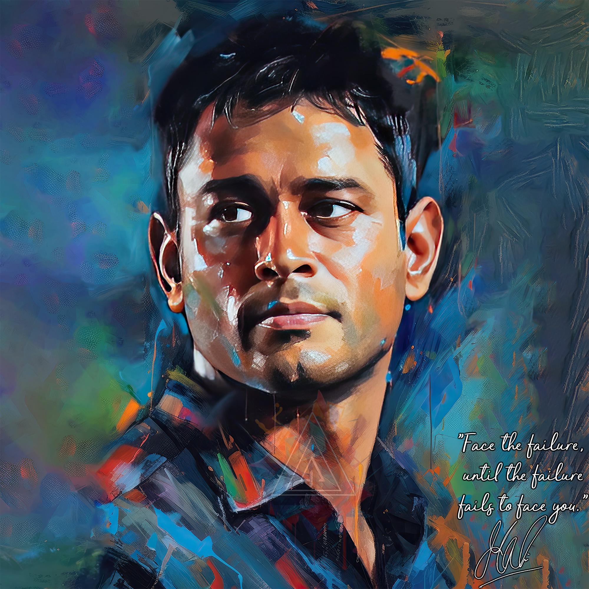 Mahendra Singh Dhoni Quotes - Original Signature, Inspirational Wall ...