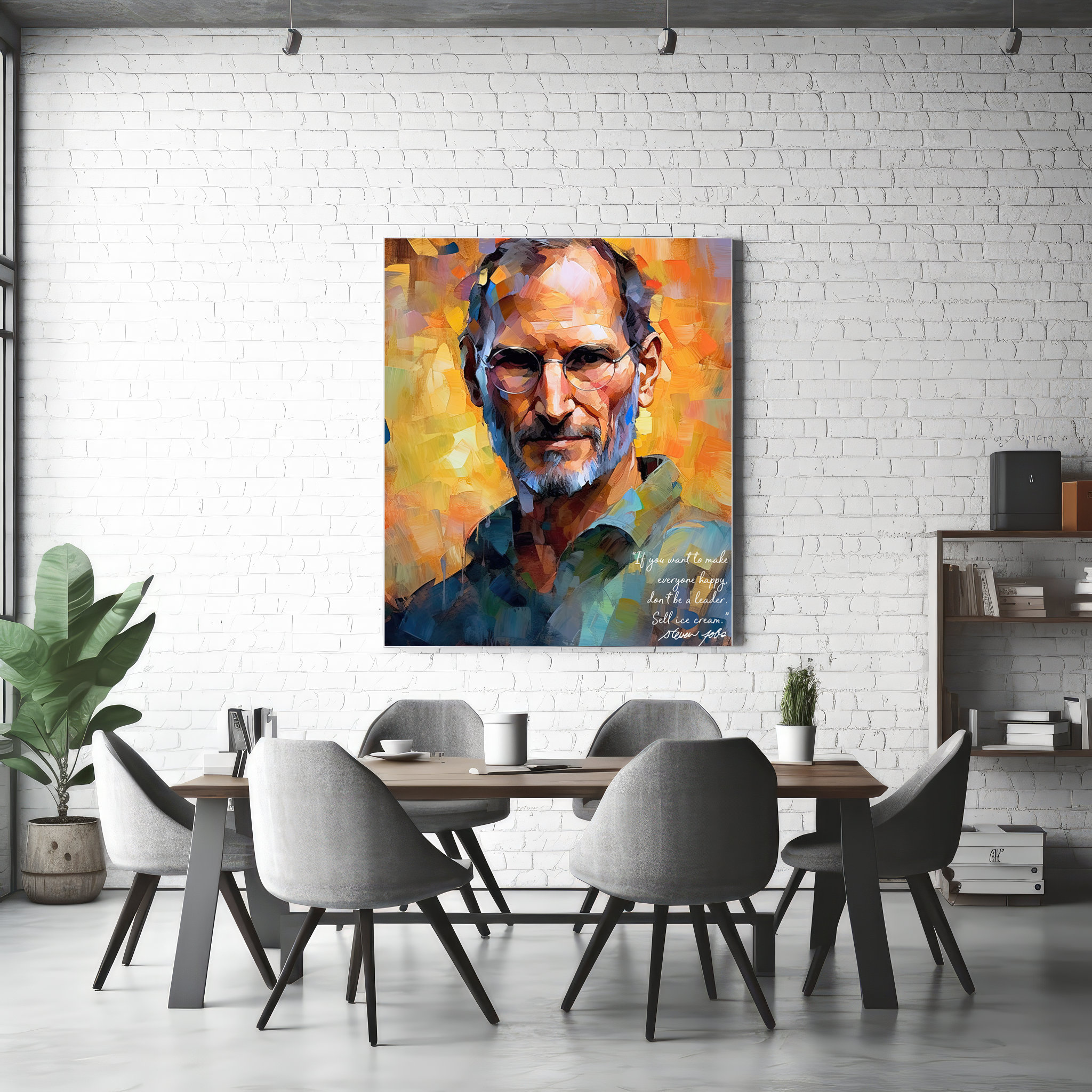 Steve Jobs Portrait Art Print: Inspirational Quote (digital Download ...