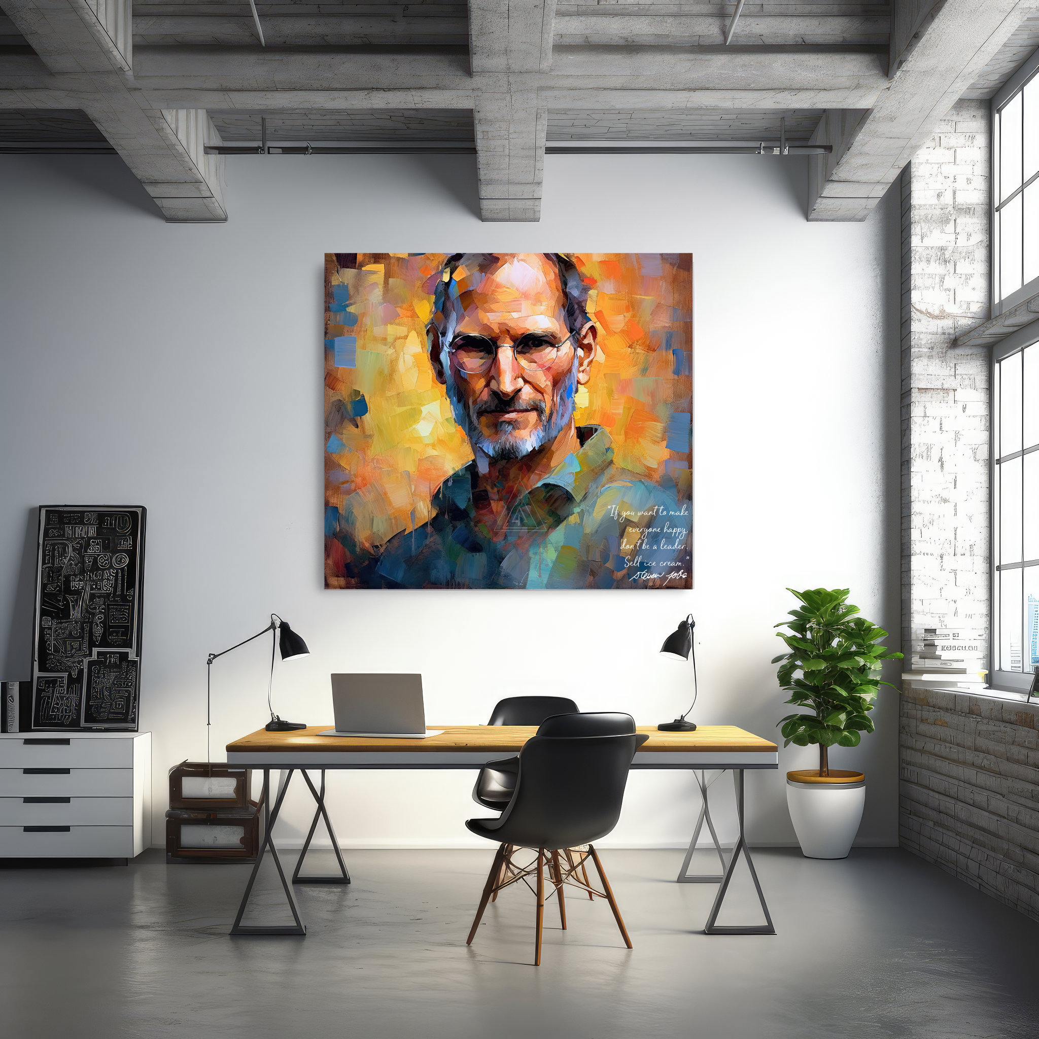Steve Jobs Portrait Art Print: Inspirational Quote (digital Download ...