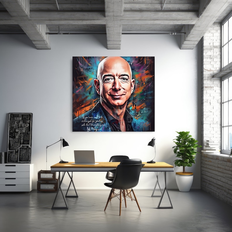 Jeff Bezos Famous Quotes Jeff Bezos Signature Inspirational Wall Art ...