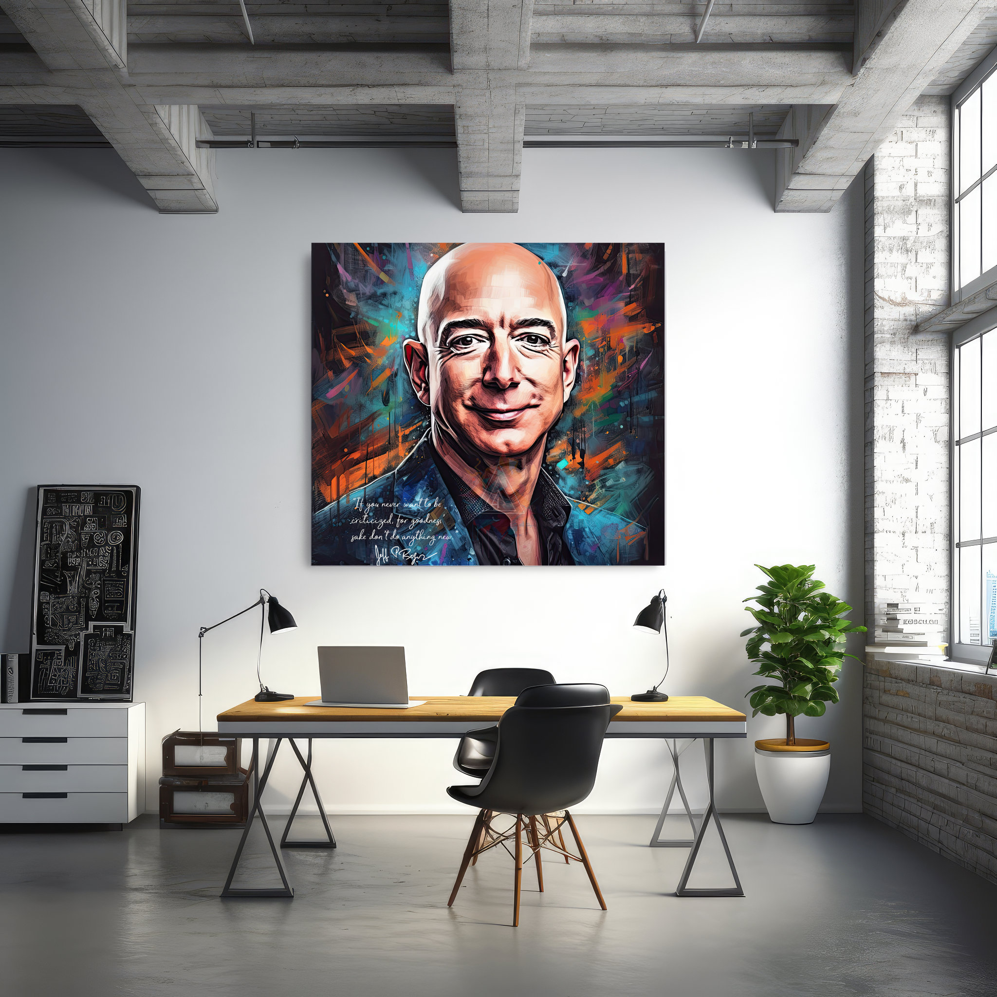 Jeff Bezos Famous Quotes Jeff Bezos Signature Inspirational Wall Art ...