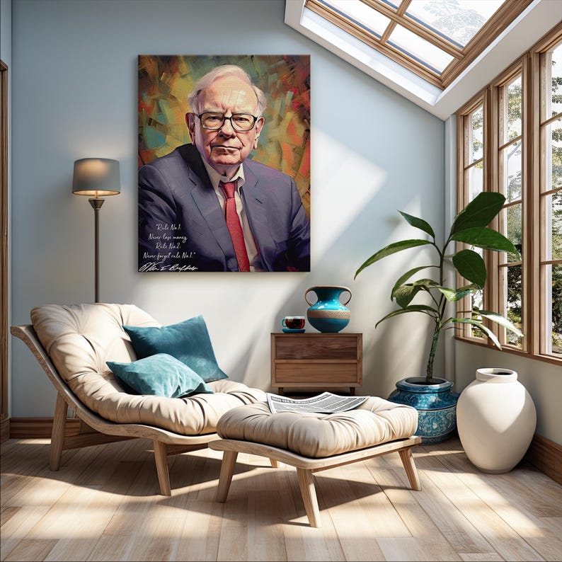 Warren Buffett Art: Inspirational Quotes Canvas Wall Art - Etsy