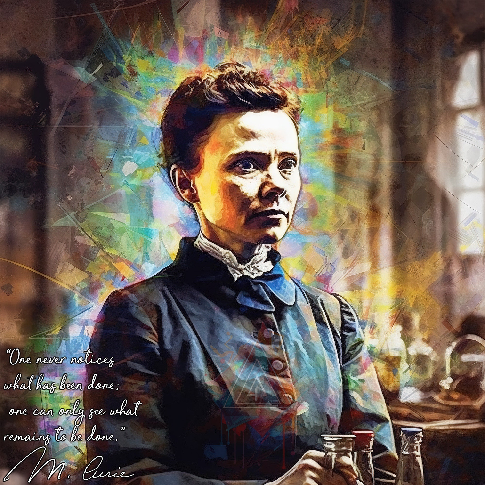 Marie Curie Motivational Quotes Original Signature Inspirational Wall ...