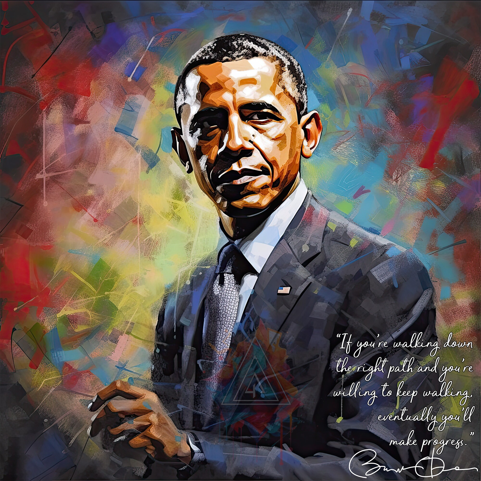 Barack Obama Famous Quotes Original Signature Inspirational Wall Art ...
