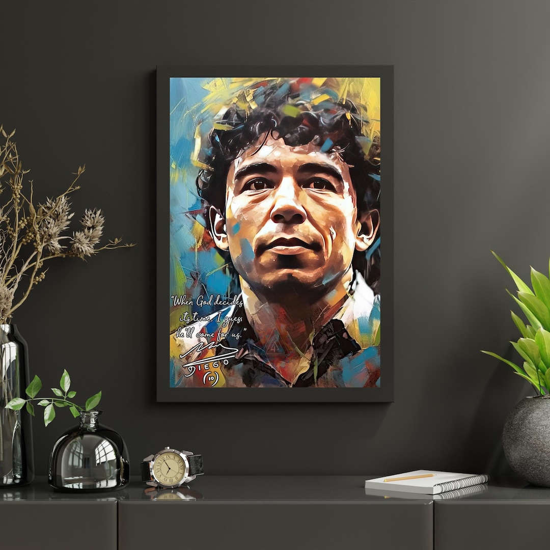 Diego Maradona Famous Quotes - Original Signature | Inspirational Wall ...