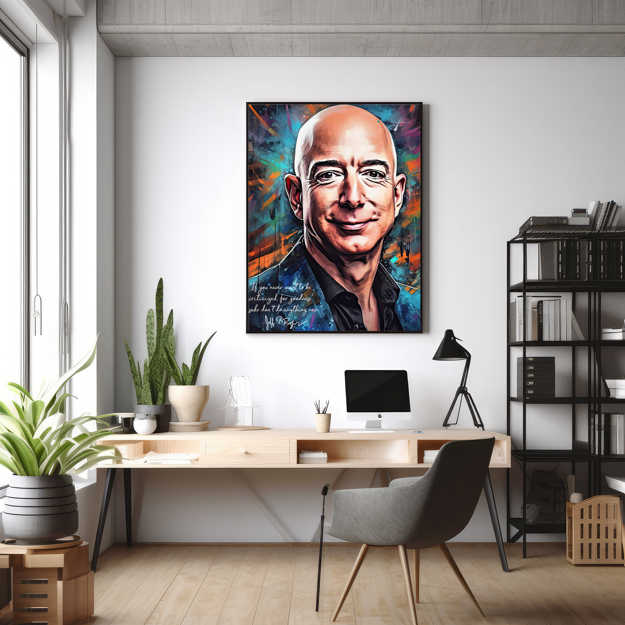 Jeff Bezos Famous Quotes Jeff Bezos Signature Inspirational Wall Art ...