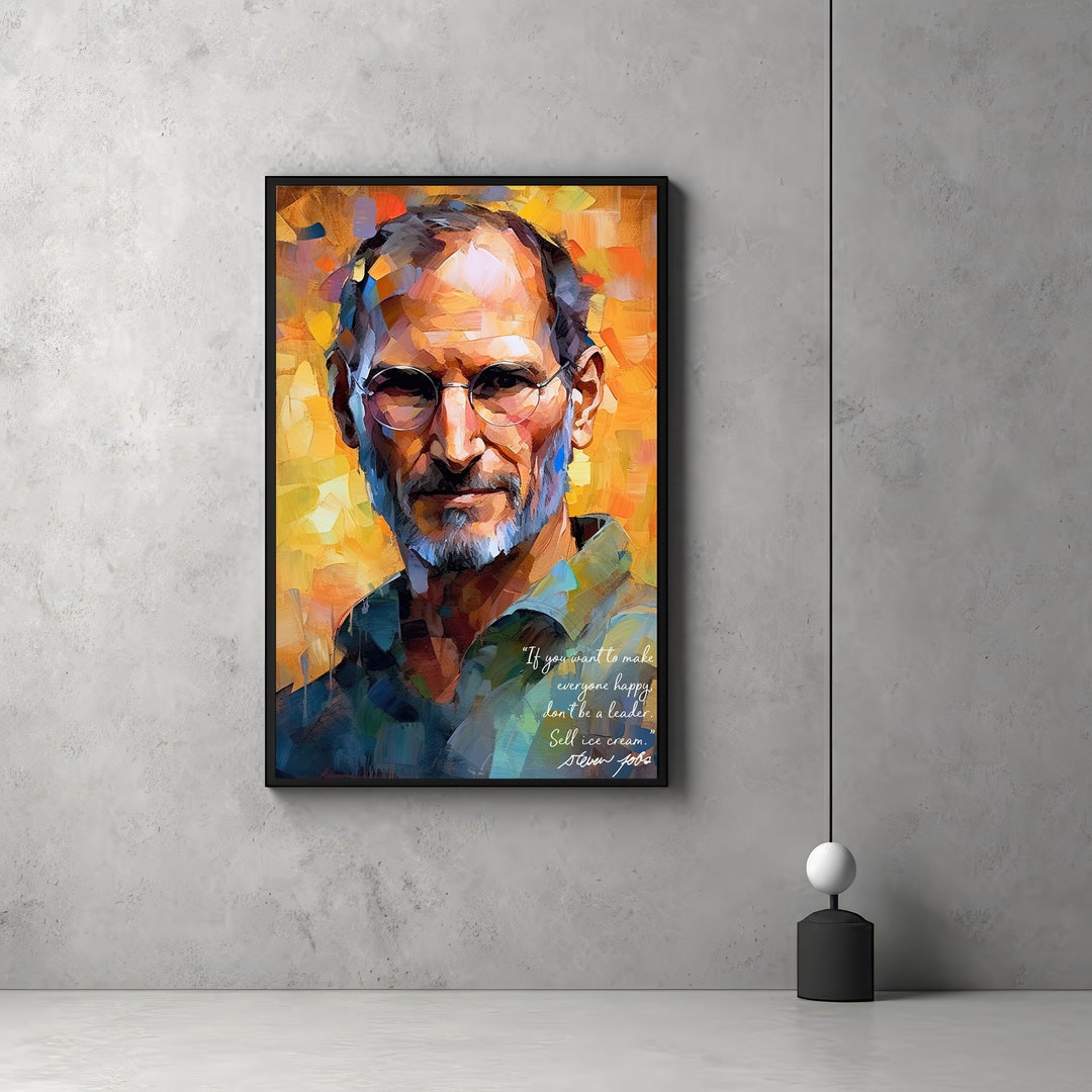 Steve Jobs Portrait Art Print: Inspirational Quote (digital Download ...
