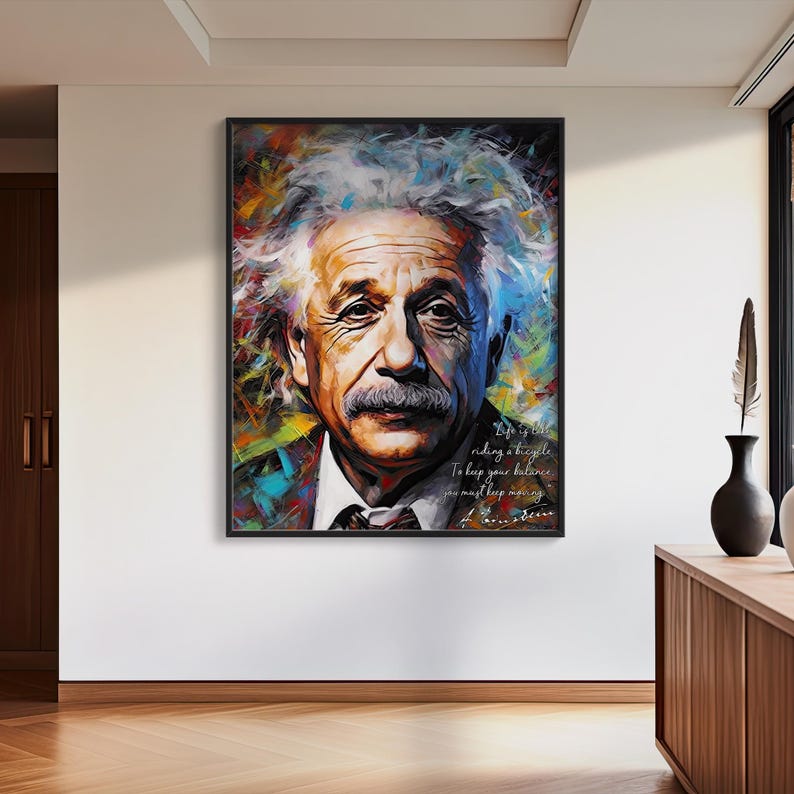 Albert Einstein Bicycle Quote Print | Life is Like Riding a Bicycle ...