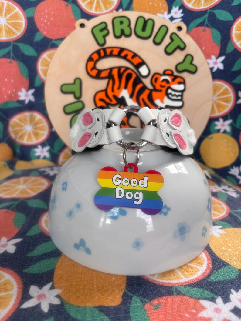 Full Color Custom Metal Bone Dog Tag, Pup Play Collar Charm - Etsy