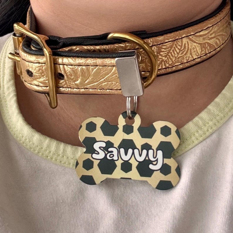 Full Color Custom Metal Bone Dog Tag, Pup Play Collar Charm - Etsy