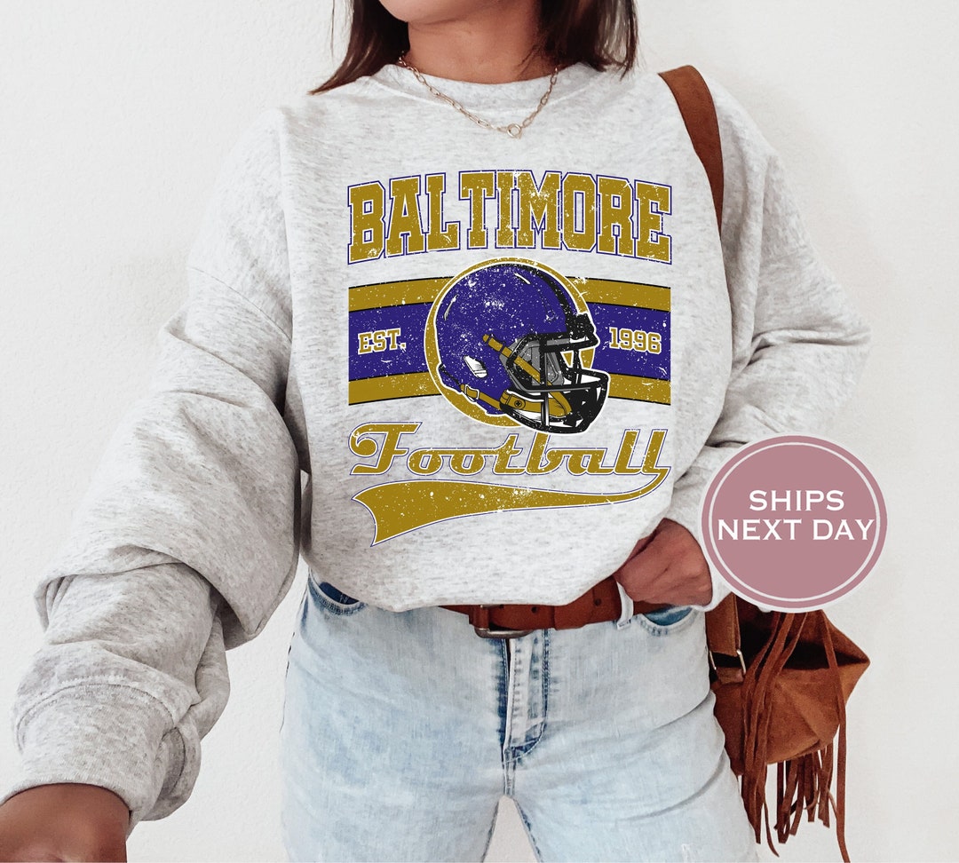 Baltimore Football Sweatshirt, Vintage Baltimore Crewneck, Retro ...